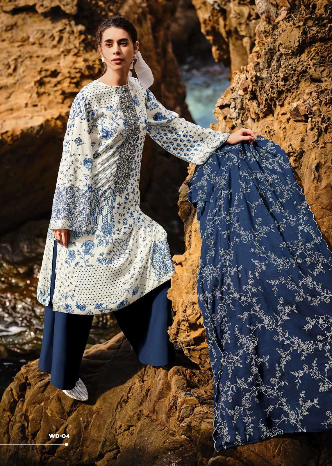 Varsha fashion wonder muslin silk with fancy class look salwar kameez ...