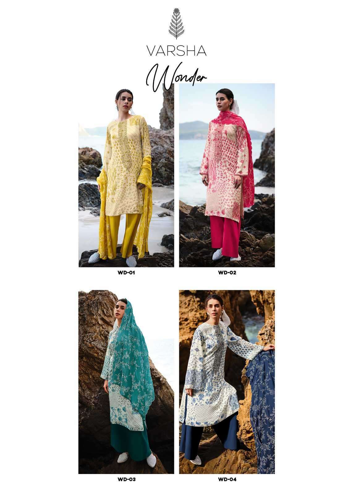 Varsha fashion wonder muslin silk with fancy class look salwar kameez ...