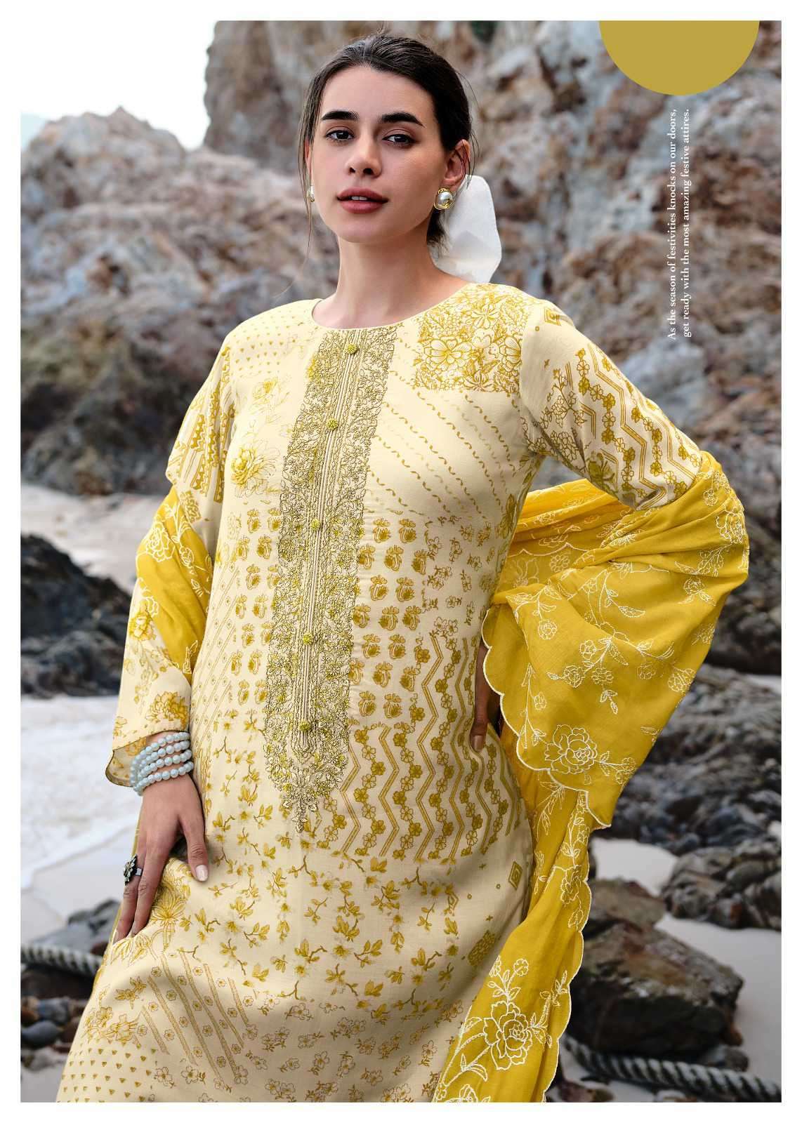 Varsha fashion wonder muslin silk with fancy class look salwar kameez ...