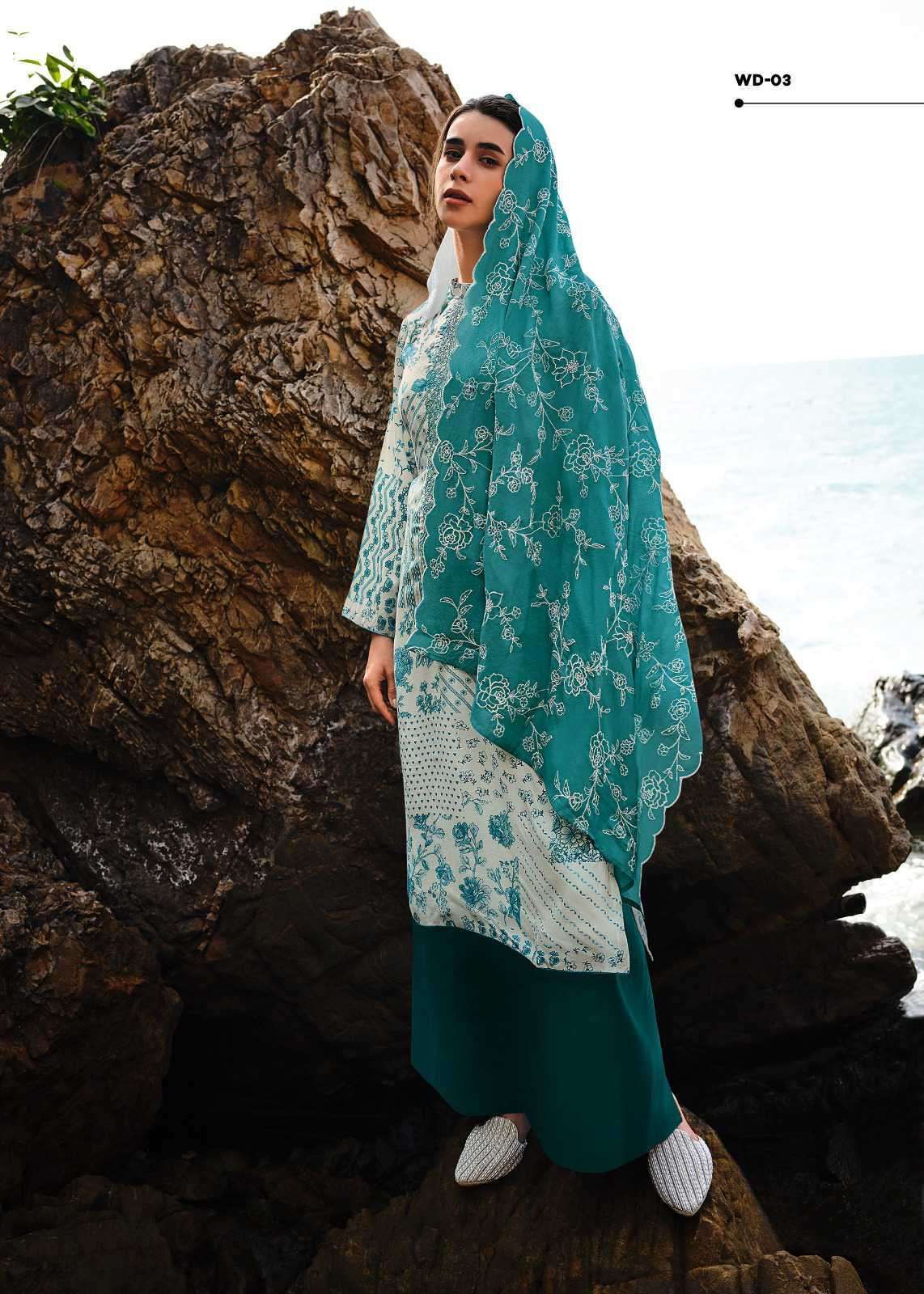 Varsha fashion wonder muslin silk with fancy class look salwar kameez ...