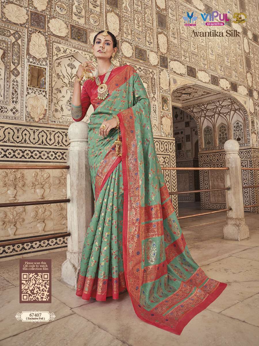 Vipul Avantika Silk Vol 2 SILK WITH WEAVING DESIGN WTHNIC WEAR SAREE ...