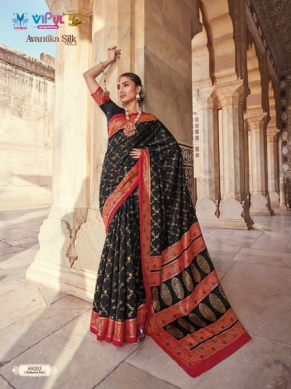 Vipul Avantika Silk Vol 2 SILK WITH WEAVING DESIGN WTHNIC WEAR SAREE ...