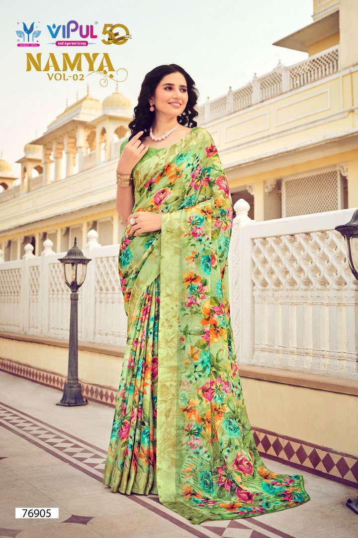 Vipul Namya Vol 2 CHIFFON WITH PRINTED FANCY SAREE COLLECTION AT BEST RATE