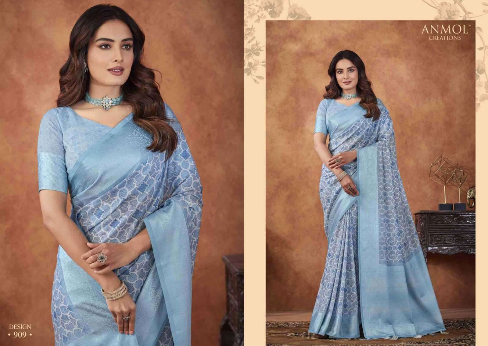 anmol creation tulip vol 9 SILK WITH DIGITAL PRINTED FANCY SAREE ...