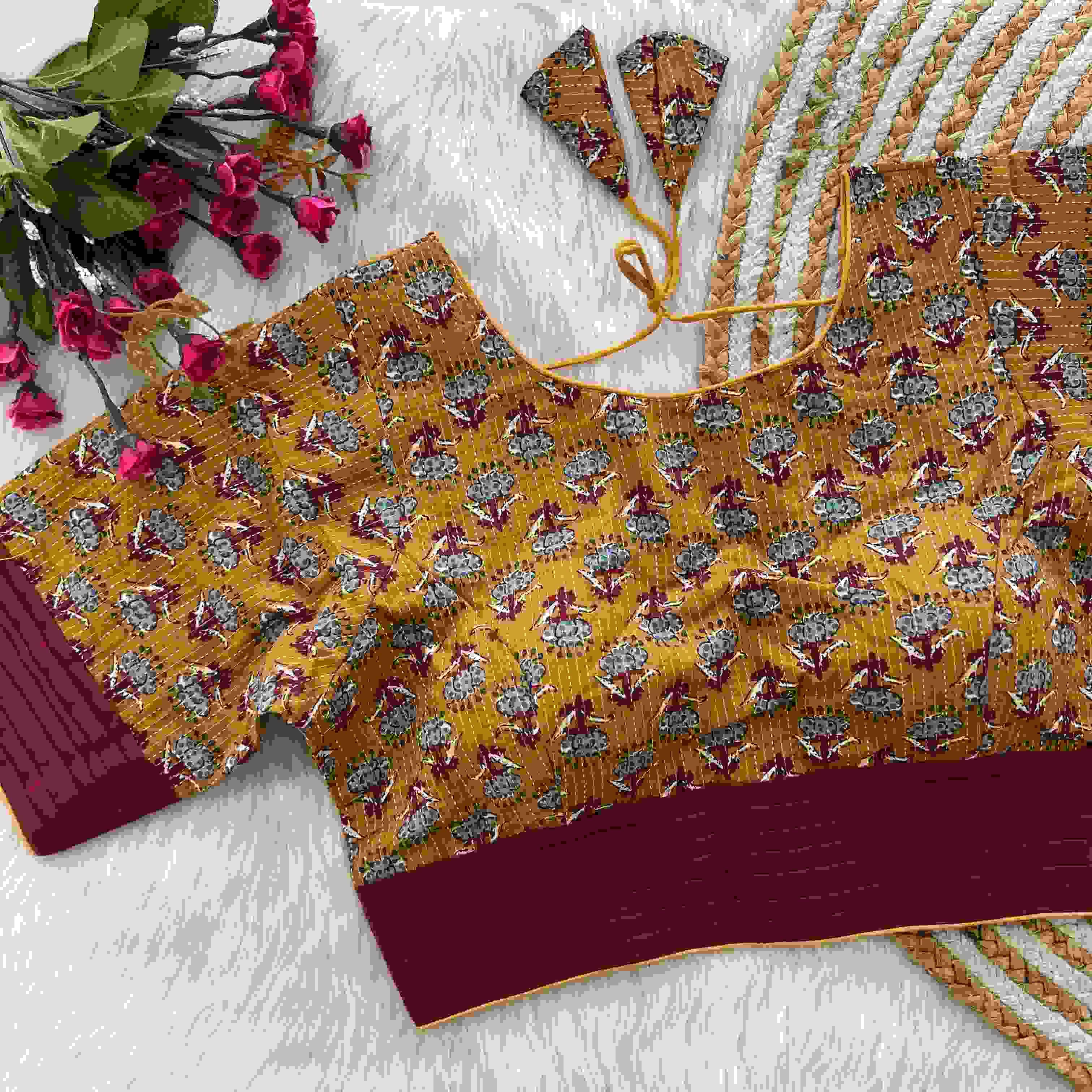 CAMBRIC COTTON WITH DESIGNER READYMADE BLOUSE COLLECTION AT BEST RATE