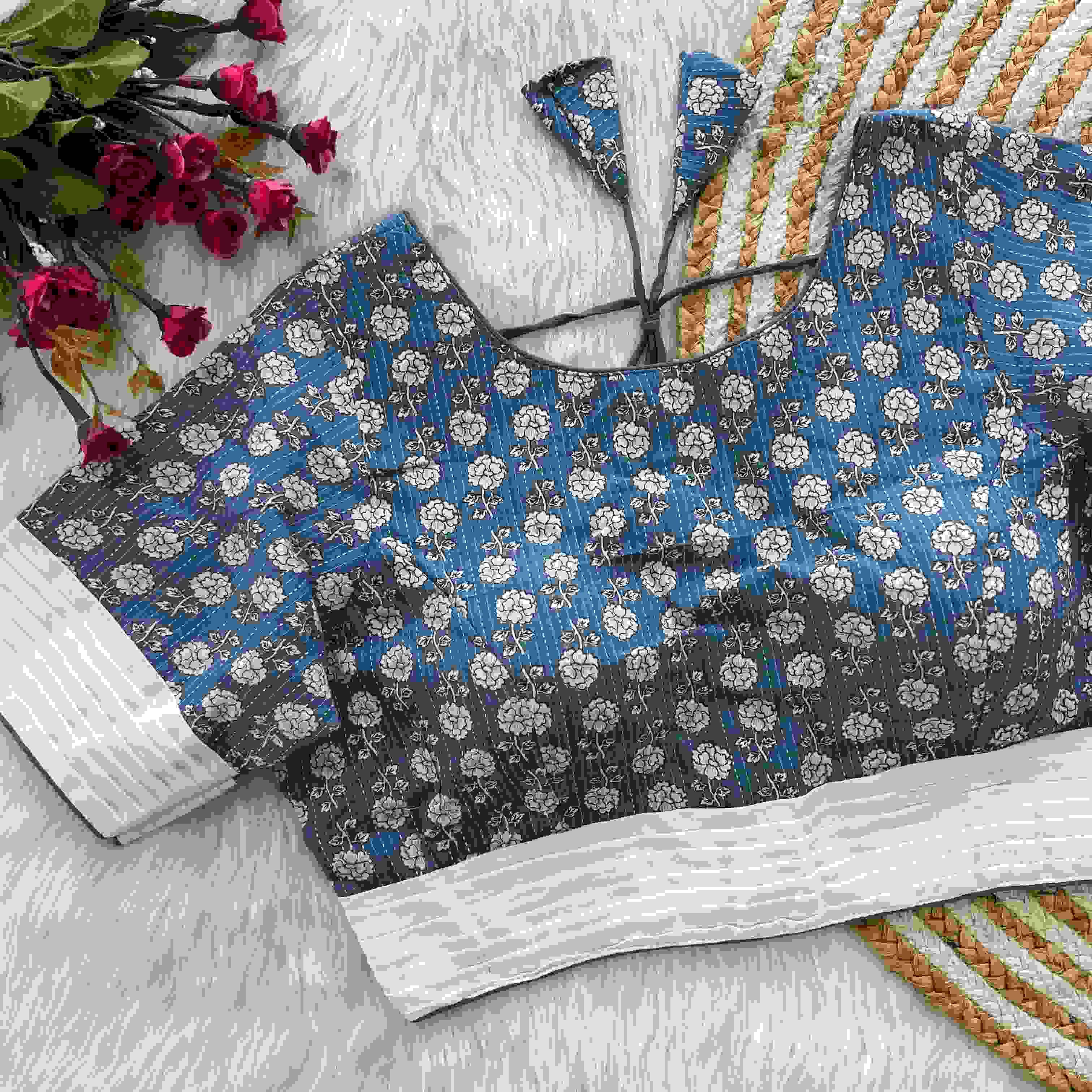 CAMBRIC COTTON WITH DESIGNER READYMADE BLOUSE COLLECTION AT BEST RATE