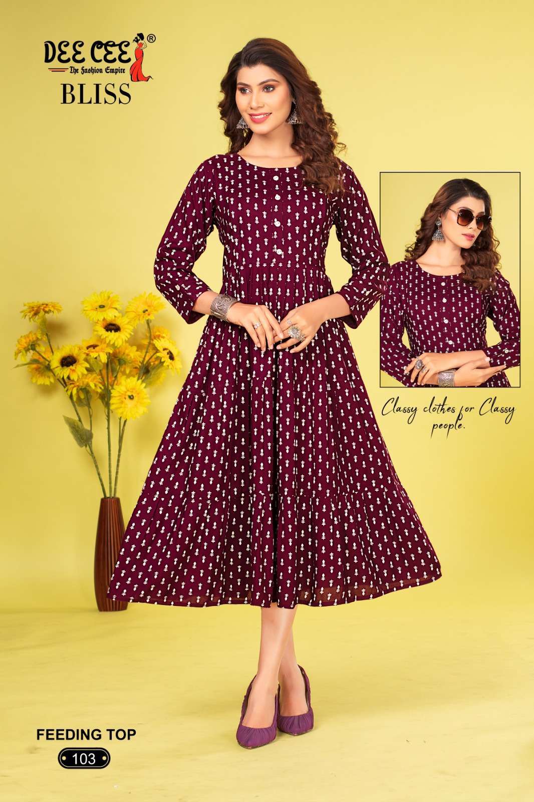 Dee Cee Bliss Fancy RaYON WITH FEEDING KURTI COLLECTION AT BEST RATE