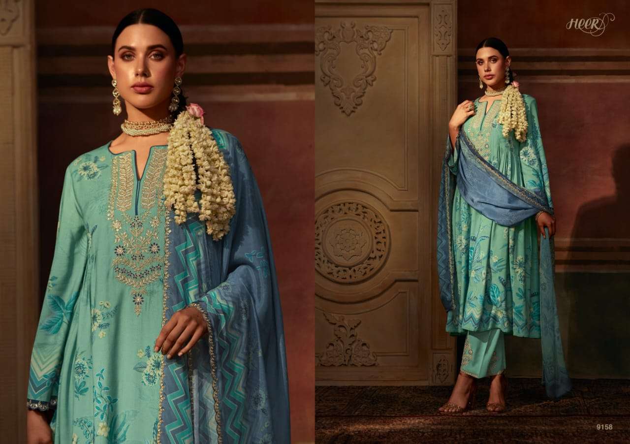 KIMORA FASHION HEER ZULFA MUSLIN SILK WITH NECK EMBROIDERY WORK FANCY ...