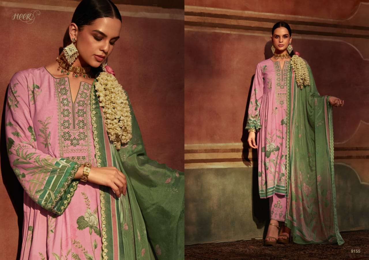 KIMORA FASHION HEER ZULFA MUSLIN SILK WITH NECK EMBROIDERY WORK FANCY ...