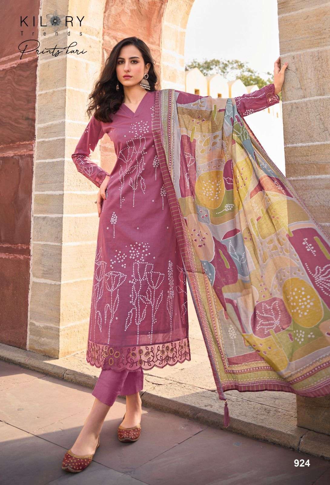 Kilory Prints Kari Lawn cotton with fancy printed unstich suits ...