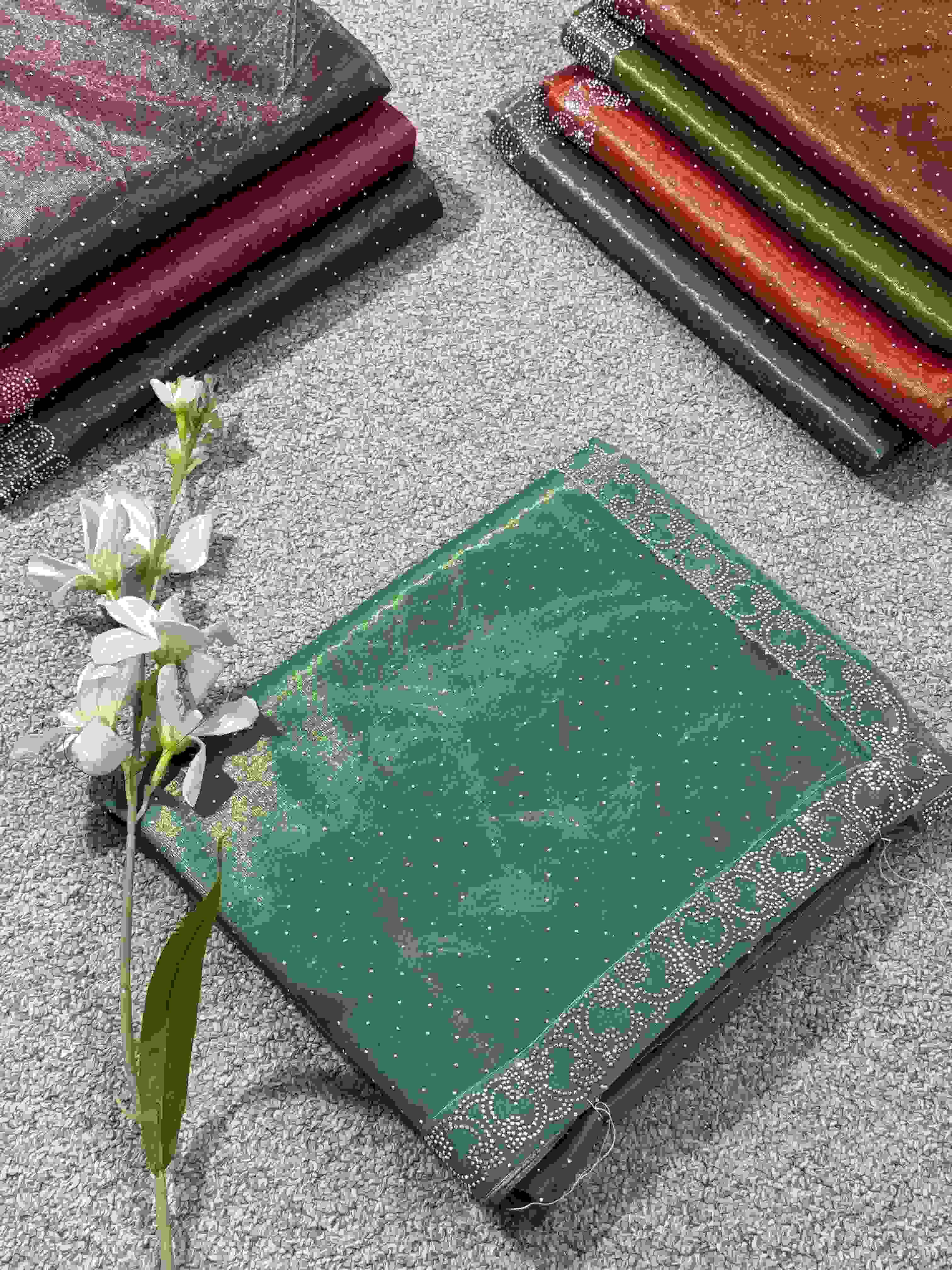 NET WITH SWAROVSKI DIAMOND WORK DESIGNER PARTY WEAR SAREE COLLECTION AT ...