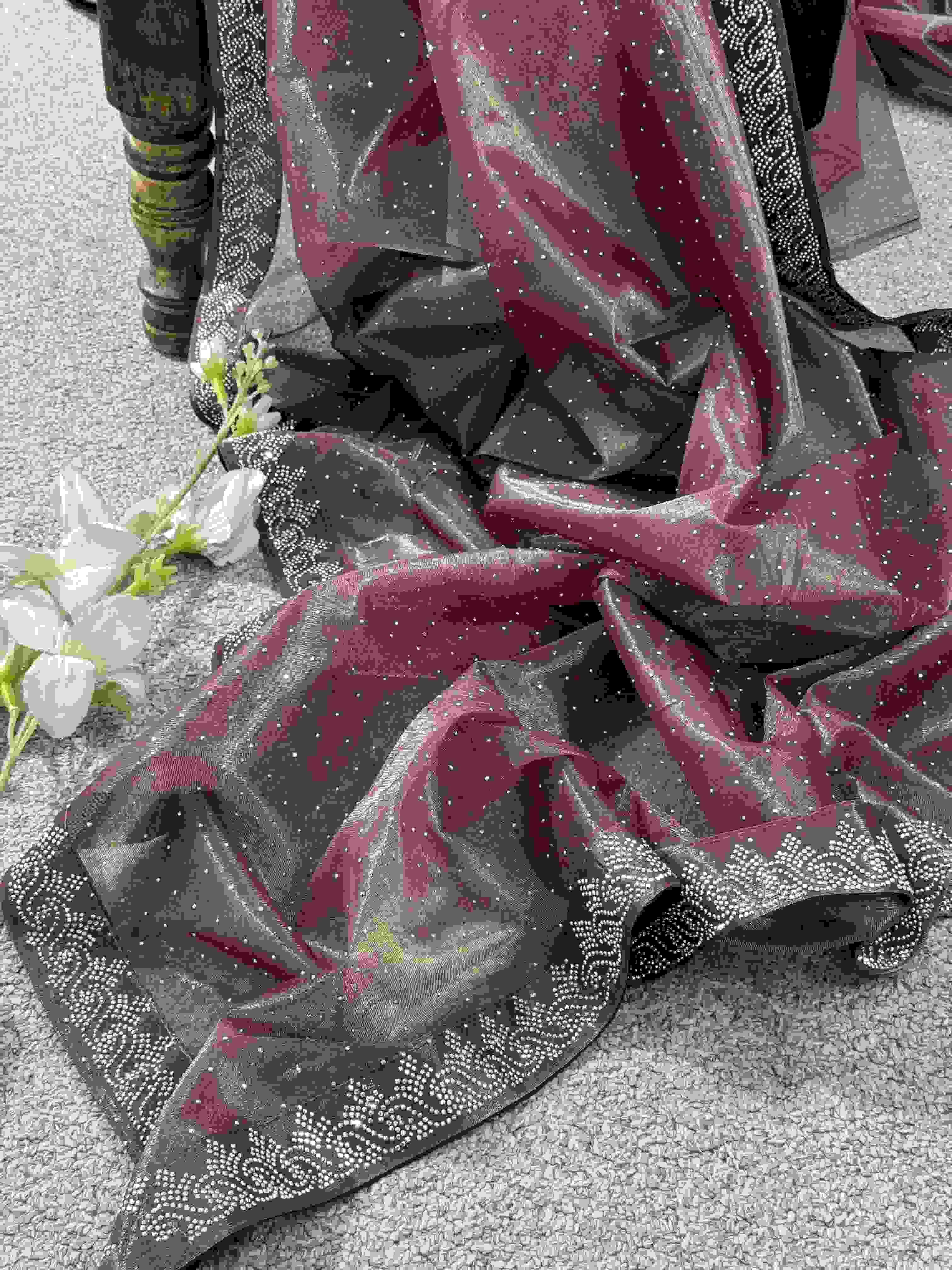 NET WITH SWAROVSKI DIAMOND WORK DESIGNER PARTY WEAR SAREE COLLECTION AT ...