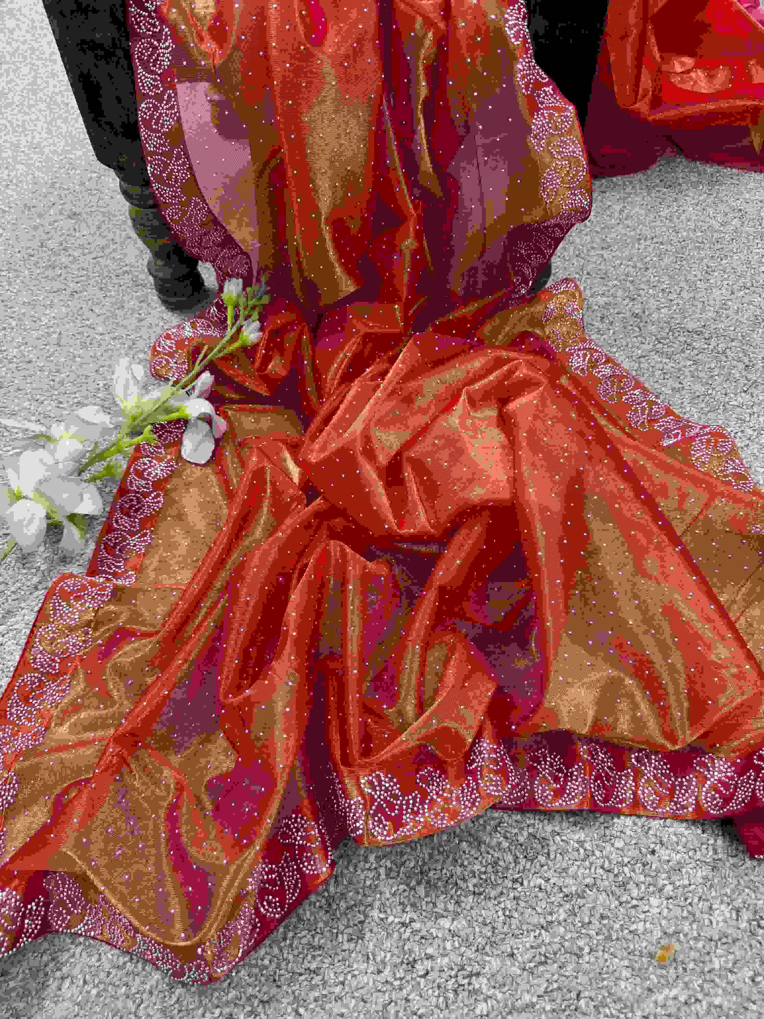 NET WITH SWAROVSKI DIAMOND WORK DESIGNER PARTY WEAR SAREE COLLECTION AT ...