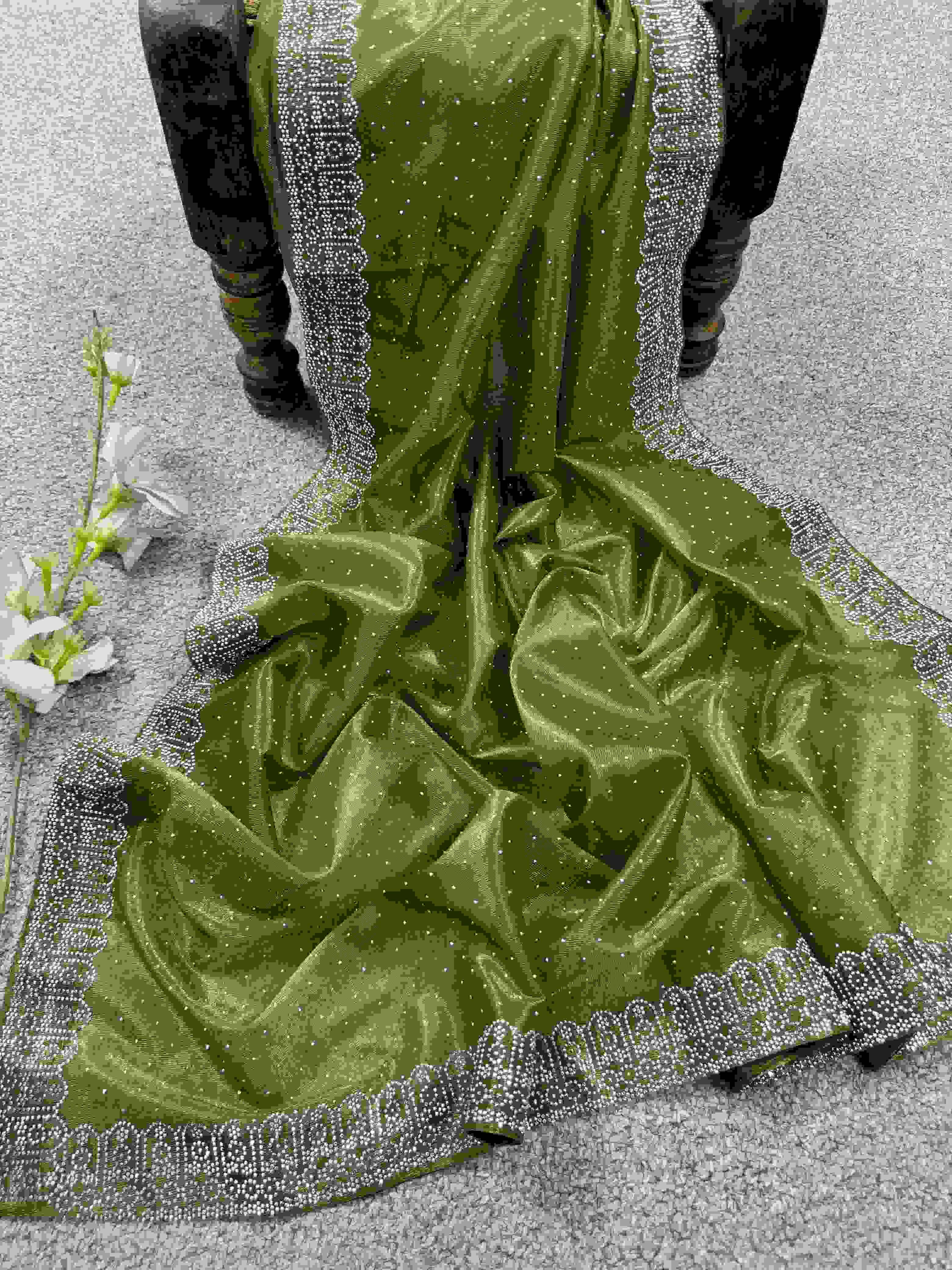 NET WITH SWAROVSKI DIAMOND WORK DESIGNER PARTY WEAR SAREE COLLECTION AT ...