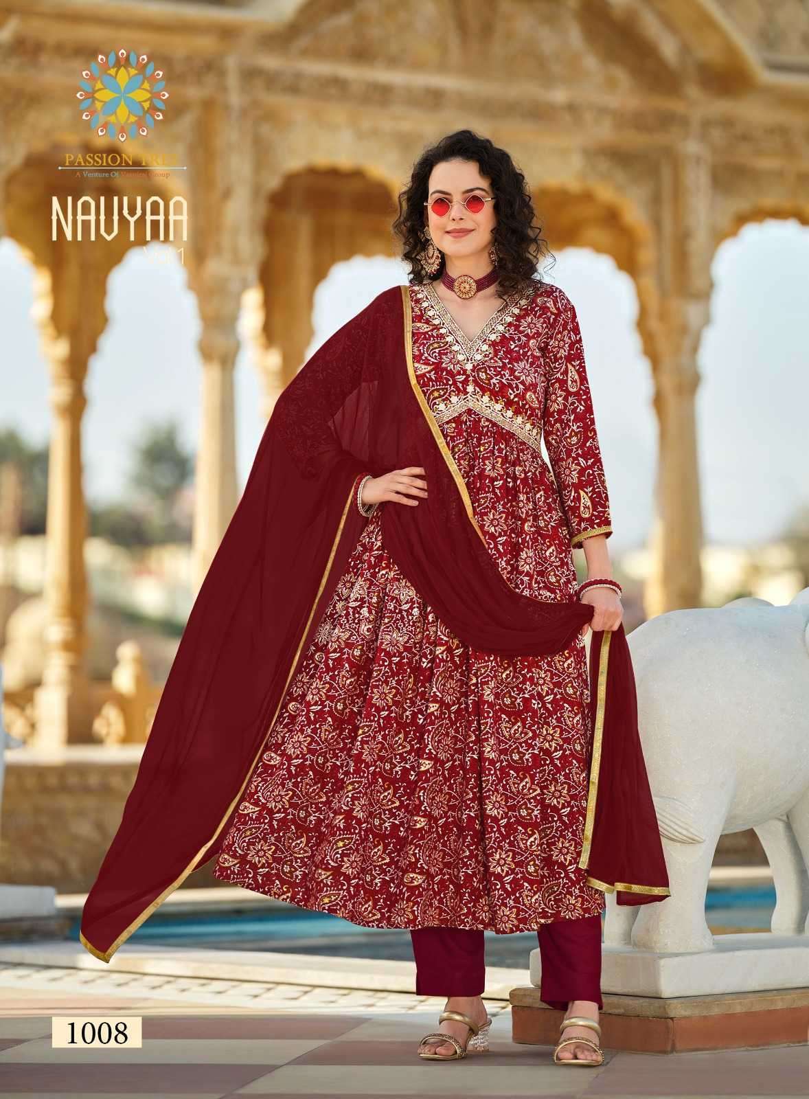 Passion Tree Navyaa Vol 1 RAYON WITH ALIYA STYLE READYMDADE SUITS ...