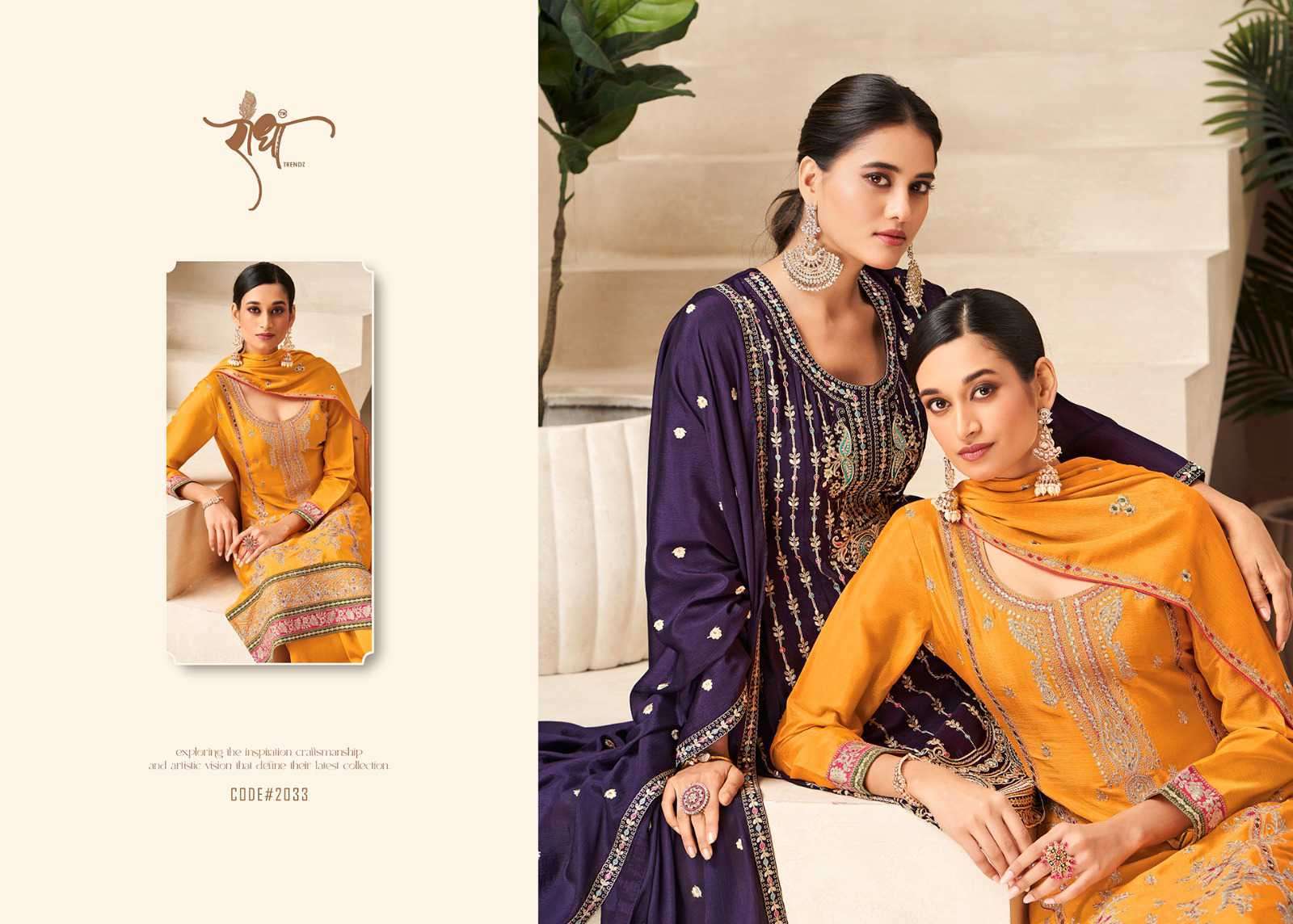 RADHA TRENDZ AMAYA DESIGNER CHINON SILK WITH WEDDING SPECIAL READYMADE ...