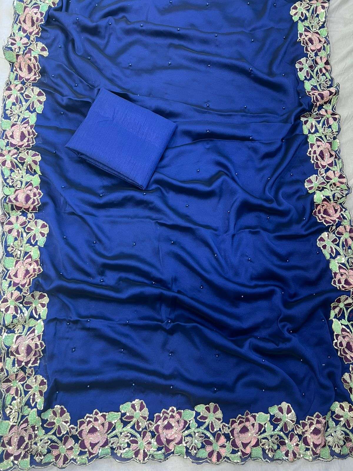 ROYAL BLUE COLOUR RANGOLI SILK WITH FANCY DESIGNER BORDER BOLLYWOOD ...