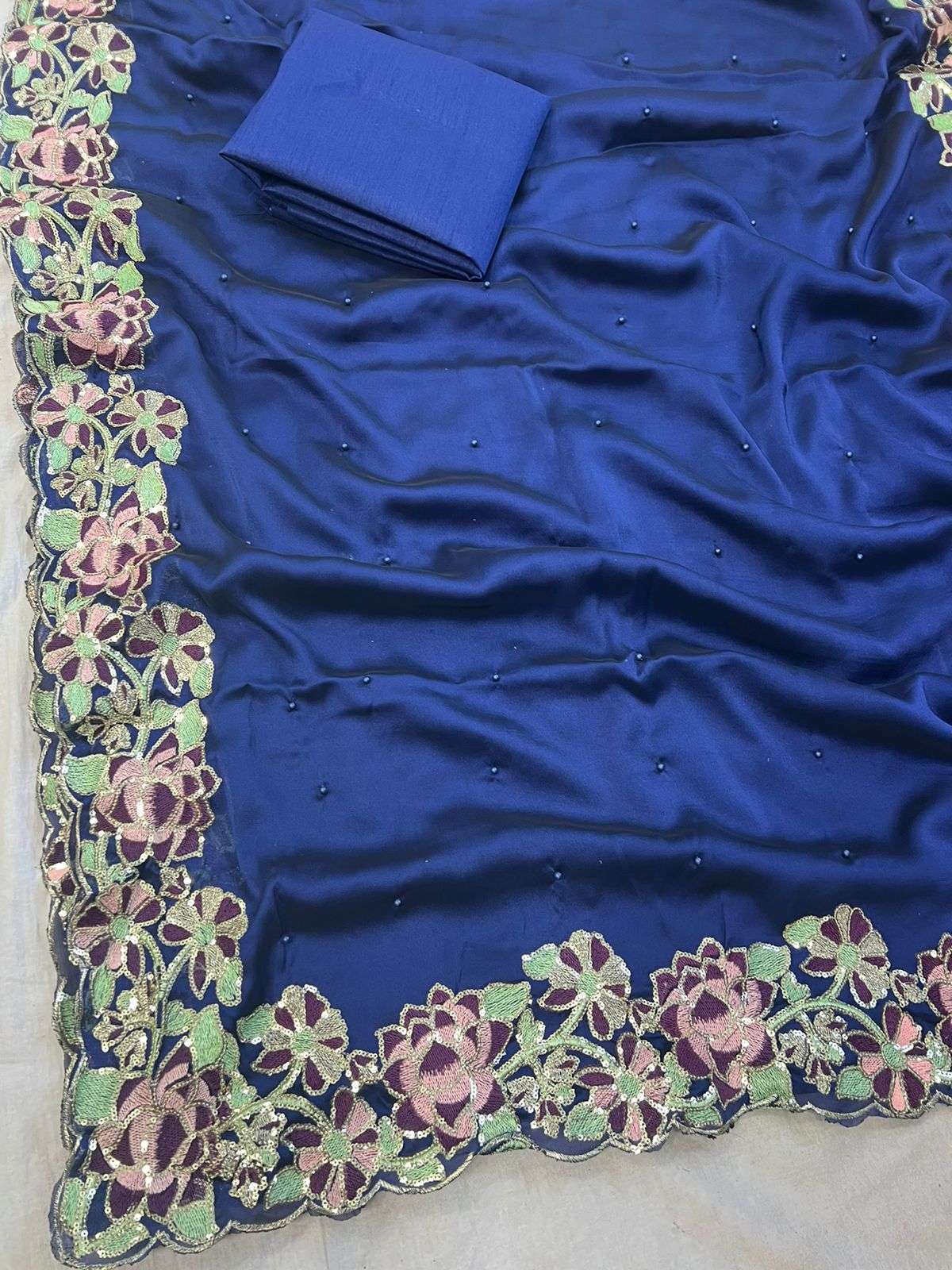 ROYAL BLUE COLOUR RANGOLI SILK WITH FANCY DESIGNER BORDER BOLLYWOOD ...