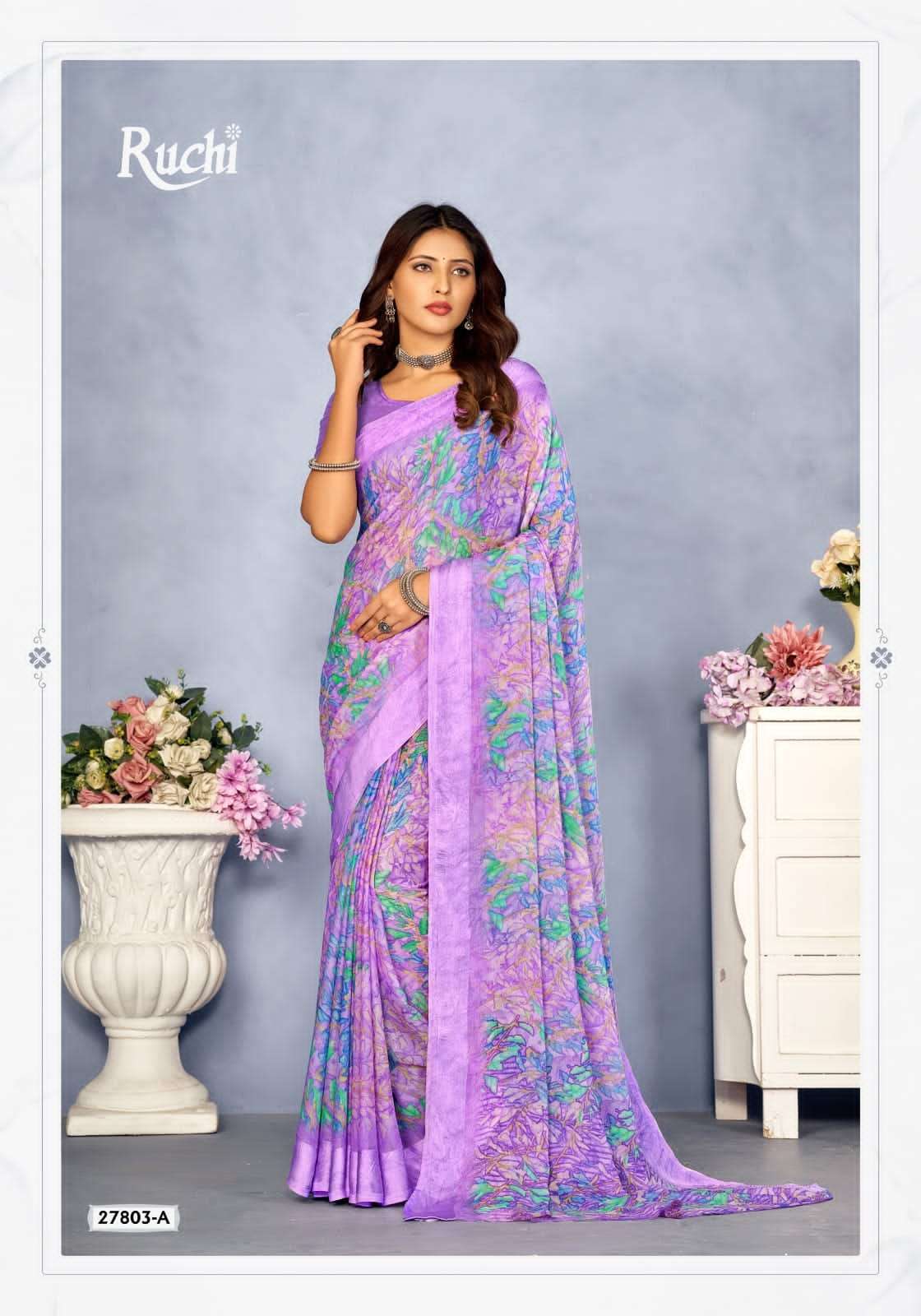 Ruchi cherry vol 37 Chiffon with regular wear best saree collection at ...