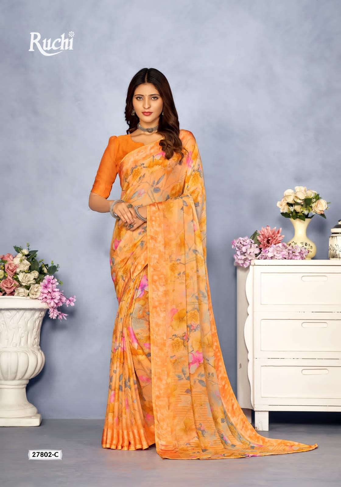 Ruchi cherry vol 37 Chiffon with regular wear best saree collection at ...