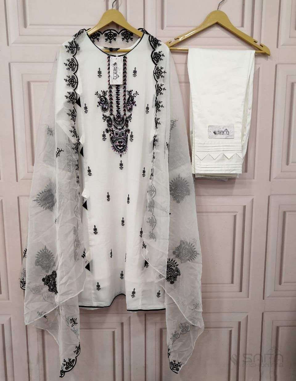 SAFA FASHION 1211 SUMMER SPECIAL WHITE COLOUR READYMADE PAKISTANI ...