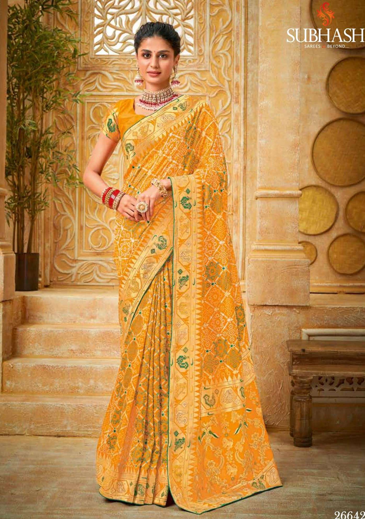 SUBHASH GHANGHOR SILK WITH ETHNIC WEAR BANDHANI DESIGN SAREE COLLECTION ...