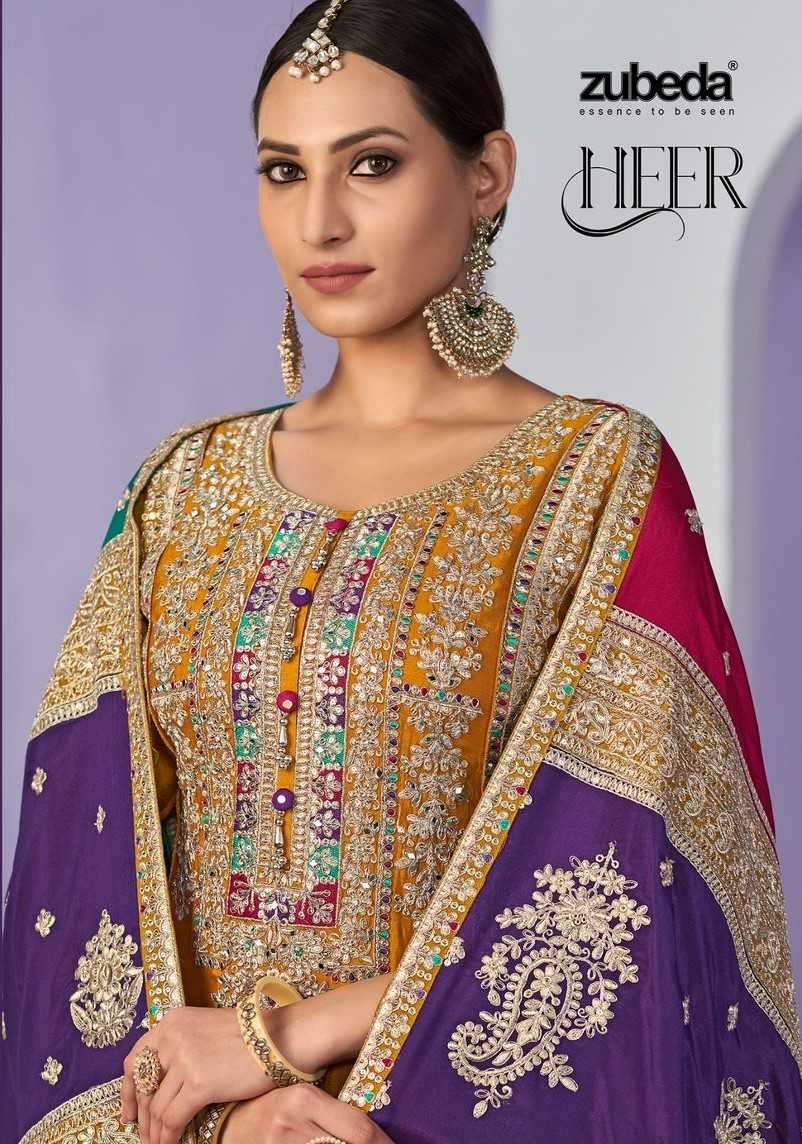 ZUBEDA HEER heavy designer Eid festival special suits colleciton at ...