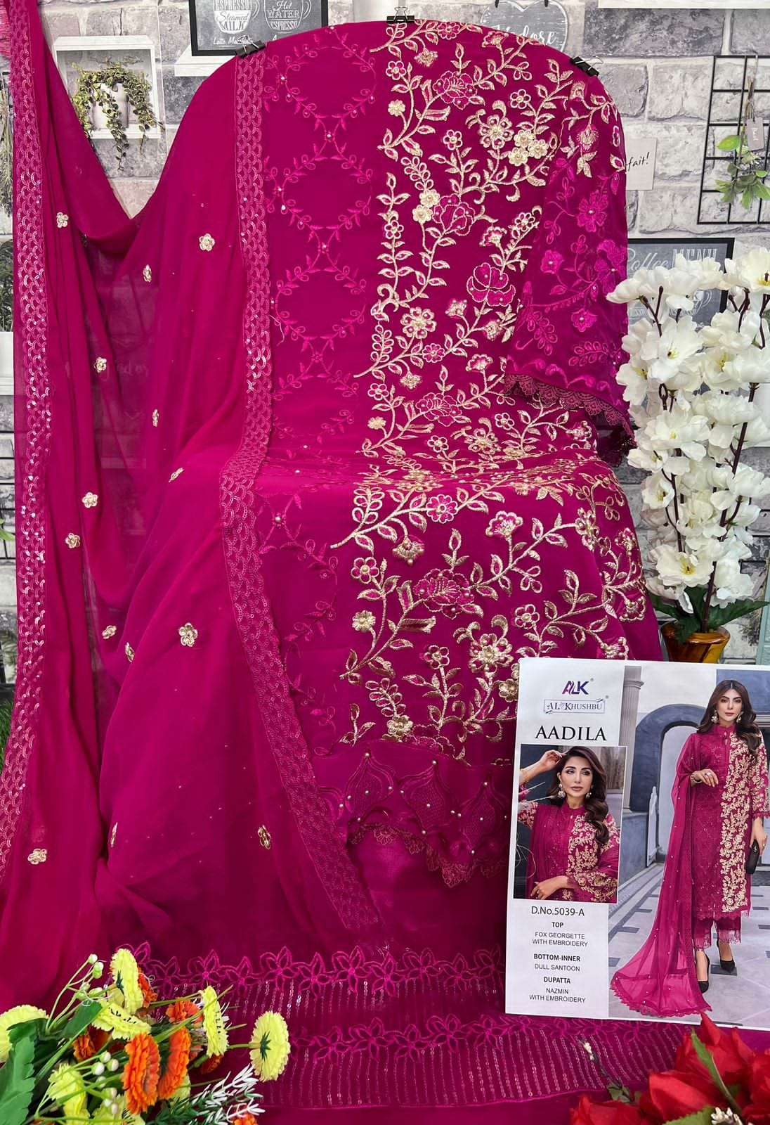 AL KHUSHBU AADILA VOL 1 GEORGETTE WITH EMBROIDERY WORK PAKISTANI SUITS ...
