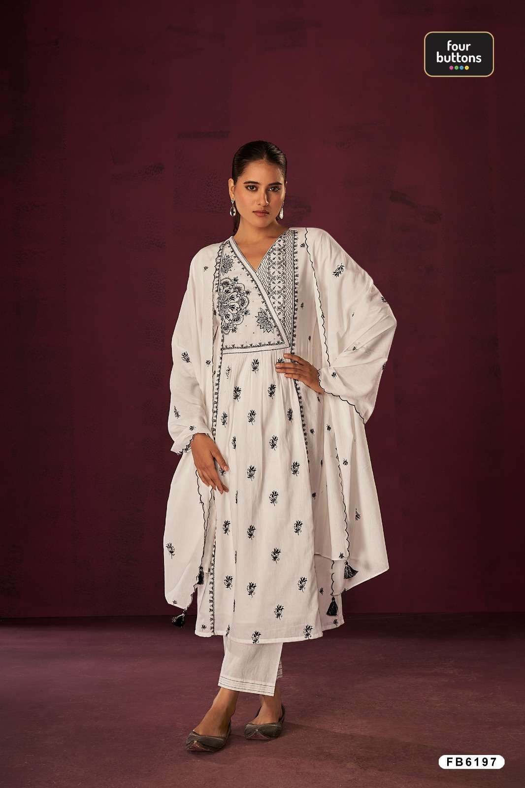 Four Buttons Skd Set 3 COTTON WITH ETHNIC WEAR DESIGNER READYMADE SUITS ...