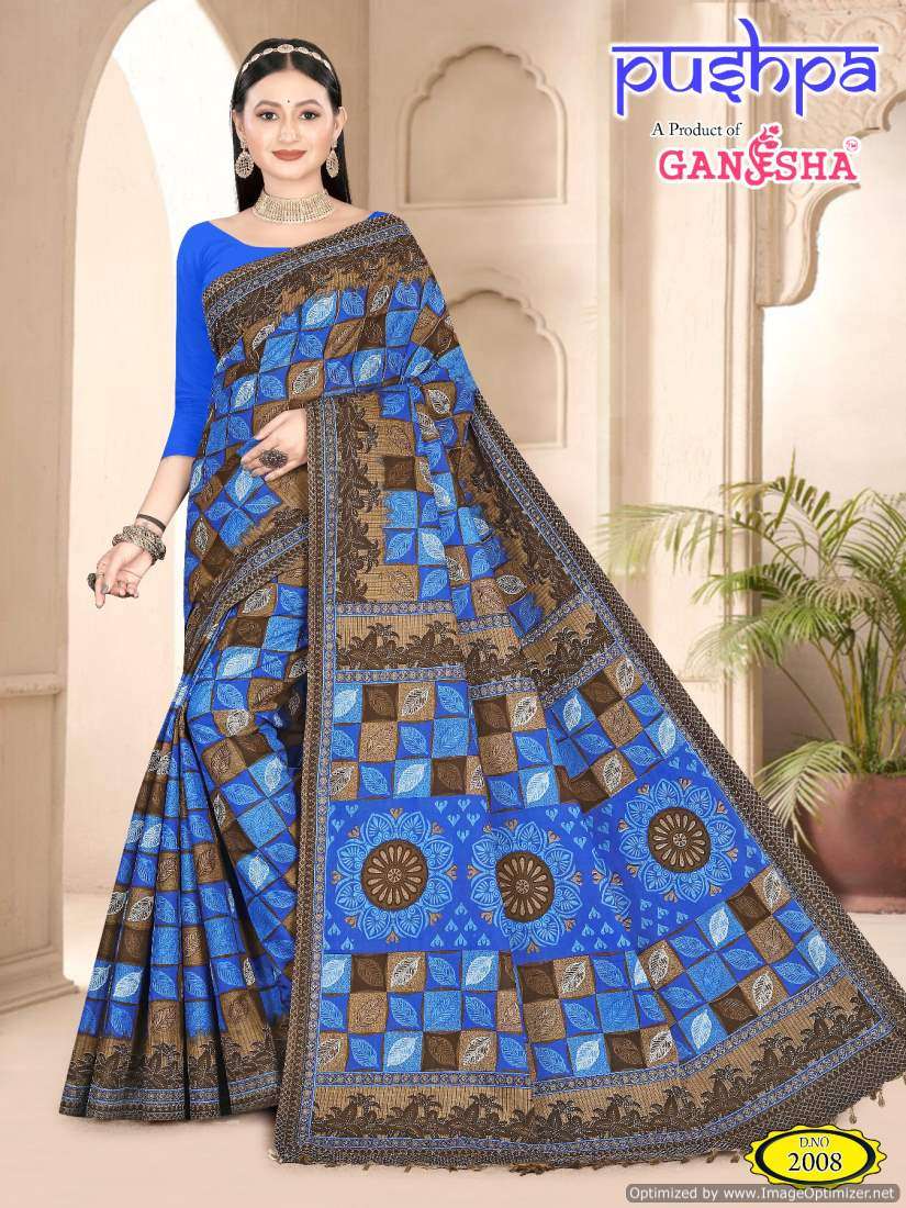 GANESHA PUSHPA VOL 2 COTTON WITH PRINTED SUMMER SPECIAL SAREE ...