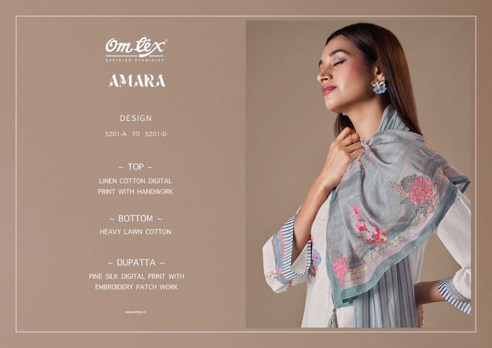 OM TEX AMARA COTTON WITH PRINTED PARTY WEAR DRESS MATERIAL COLLECITON ...