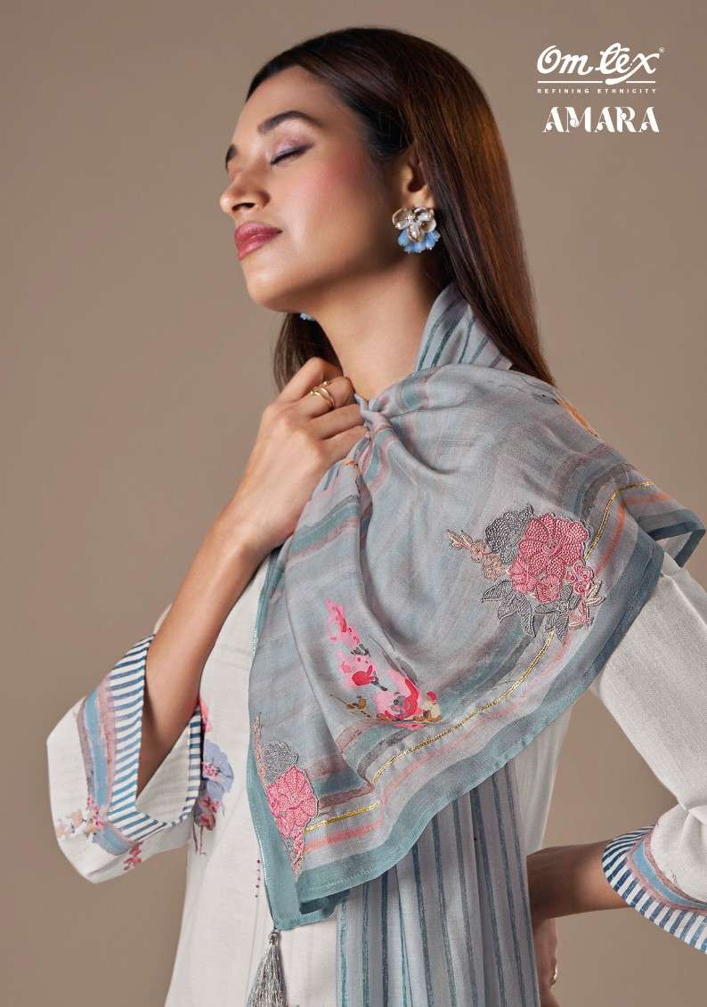 OM TEX AMARA COTTON WITH PRINTED PARTY WEAR DRESS MATERIAL COLLECITON ...
