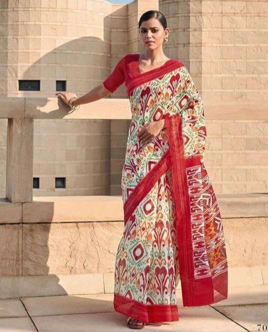 SUMMER SPECIAL LINEN WITH DIGITAL PRINTED SAREE COLLECTION AT BEST RATE