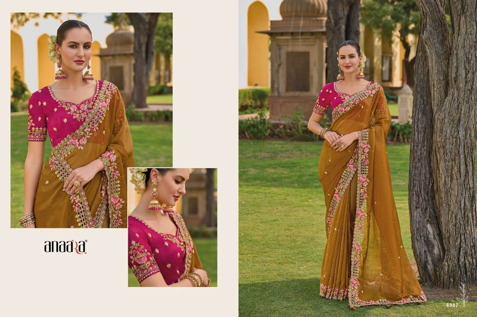 TATHASTU 6900 SERIES SILK WITH HEAVY HAND WORK SAREE SUPPLIER IN SURAT