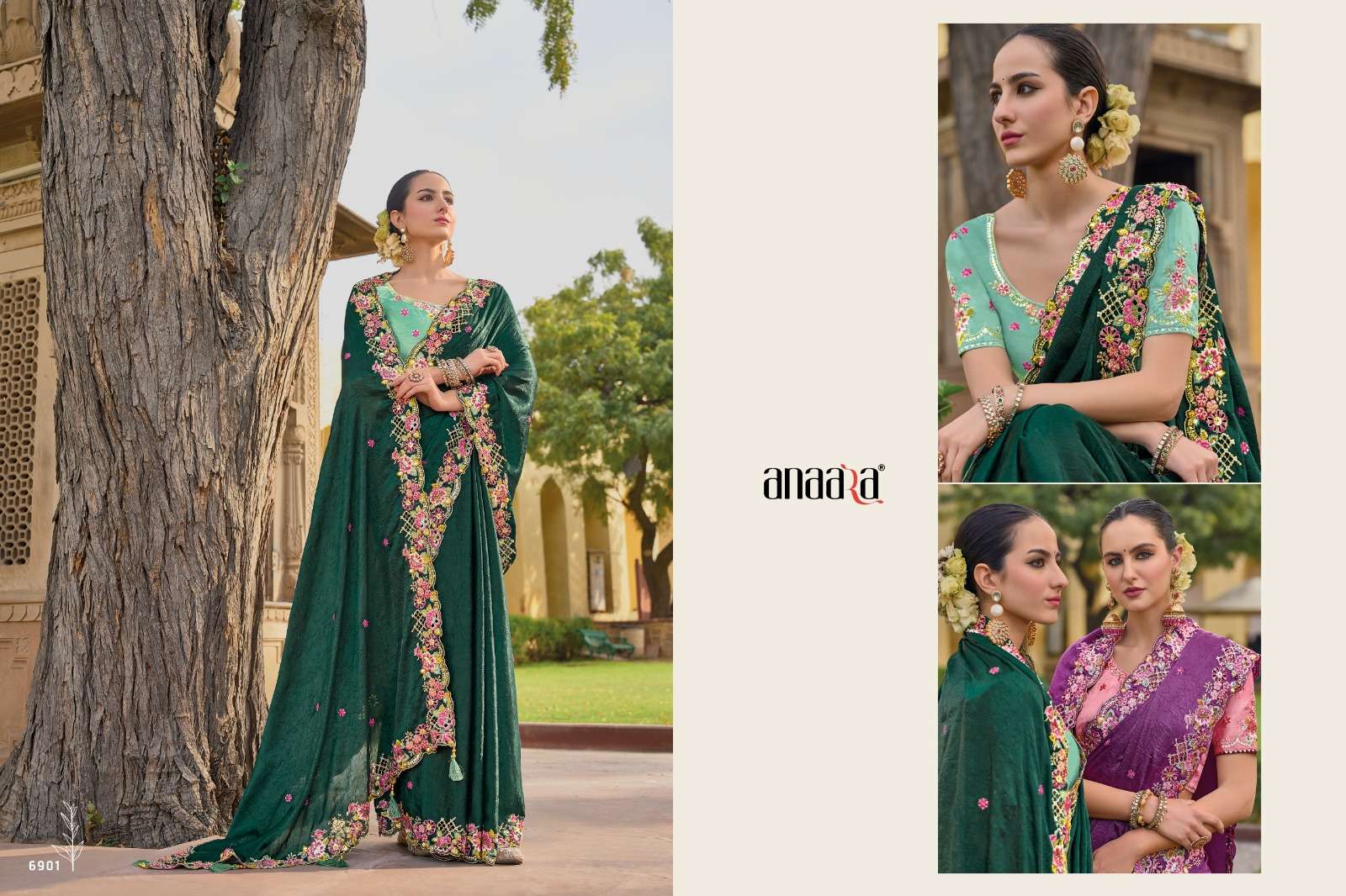 TATHASTU 6900 SERIES SILK WITH HEAVY HAND WORK SAREE SUPPLIER IN SURAT