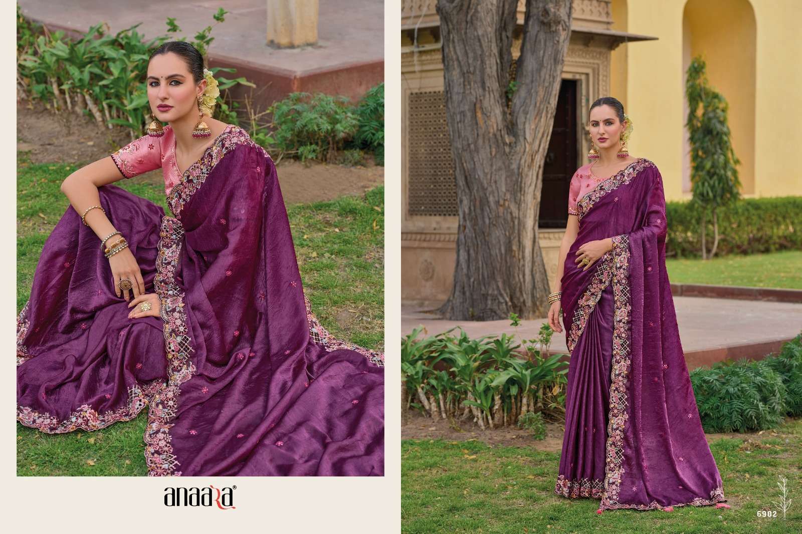 TATHASTU 6900 SERIES SILK WITH HEAVY HAND WORK SAREE SUPPLIER IN SURAT