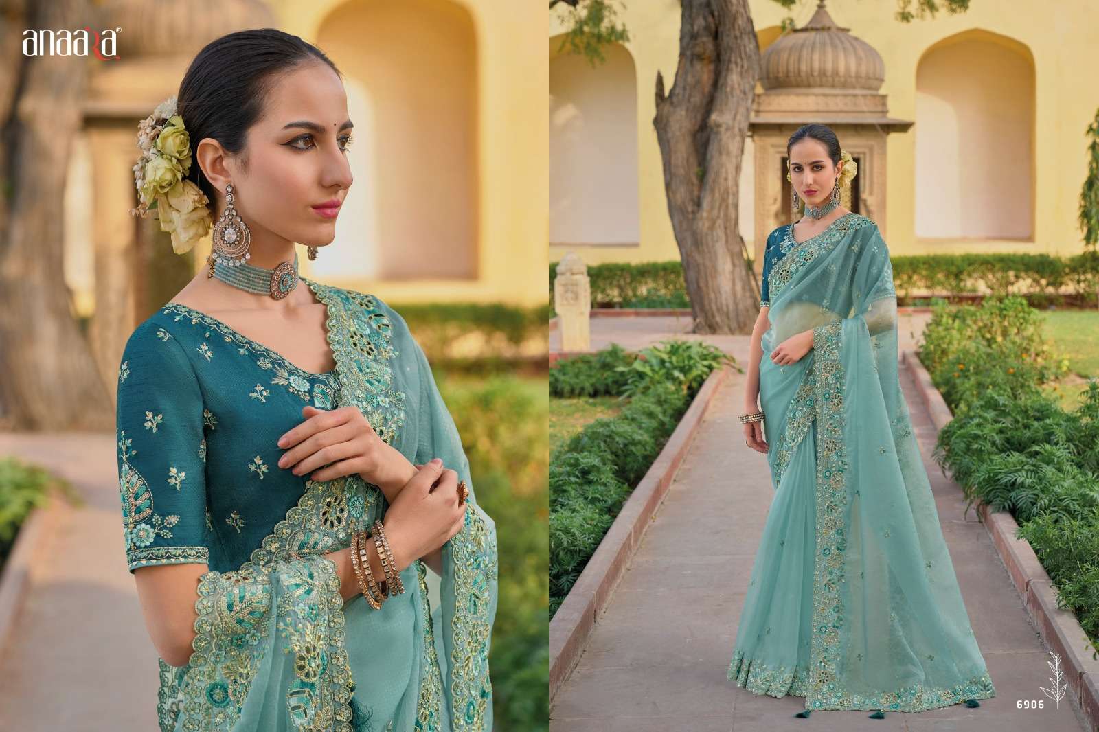 TATHASTU 6900 SERIES SILK WITH HEAVY HAND WORK SAREE SUPPLIER IN SURAT