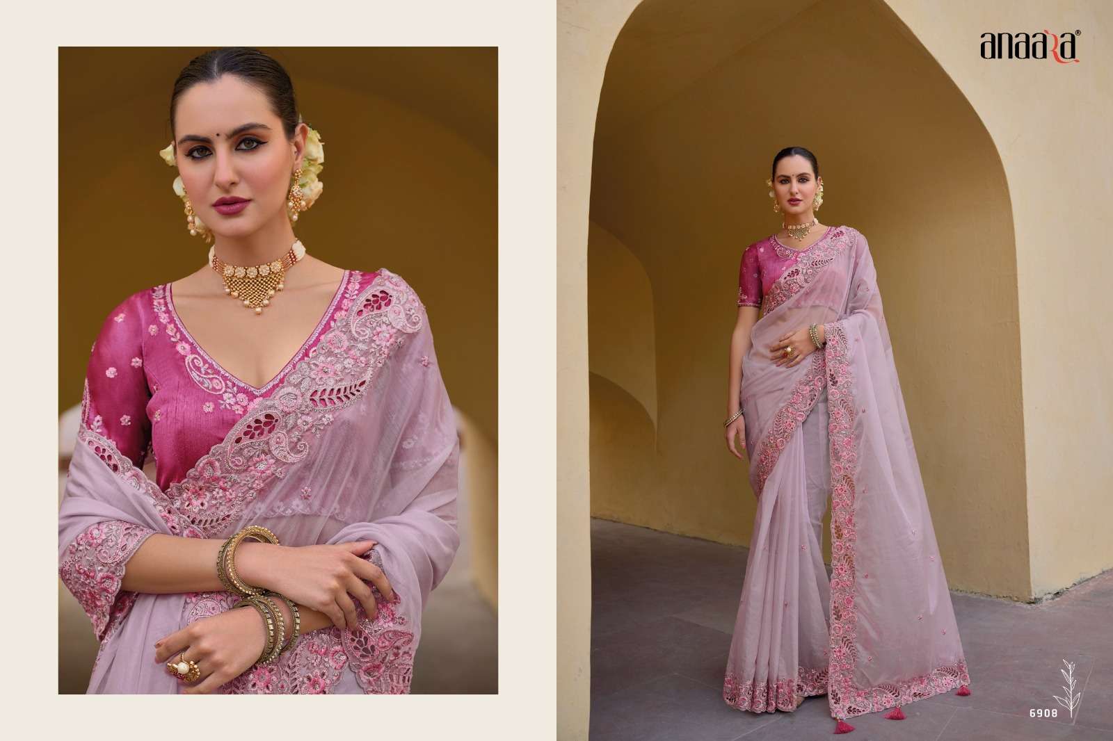 TATHASTU 6900 SERIES SILK WITH HEAVY HAND WORK SAREE SUPPLIER IN SURAT
