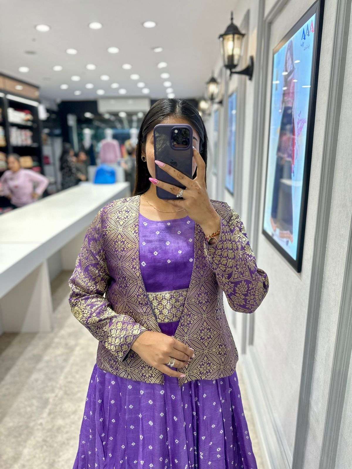 TRADITIONAL LOOK BANDHANI PRINTED READYMADE GOWN WITH FANCY KOTI ...