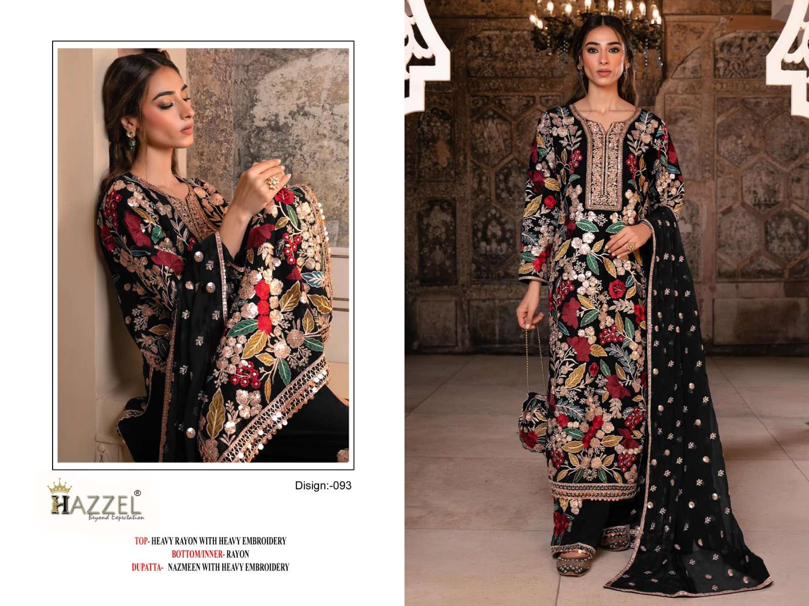 hazzel 93 rayon with printed summer special pakistani suits collection ...