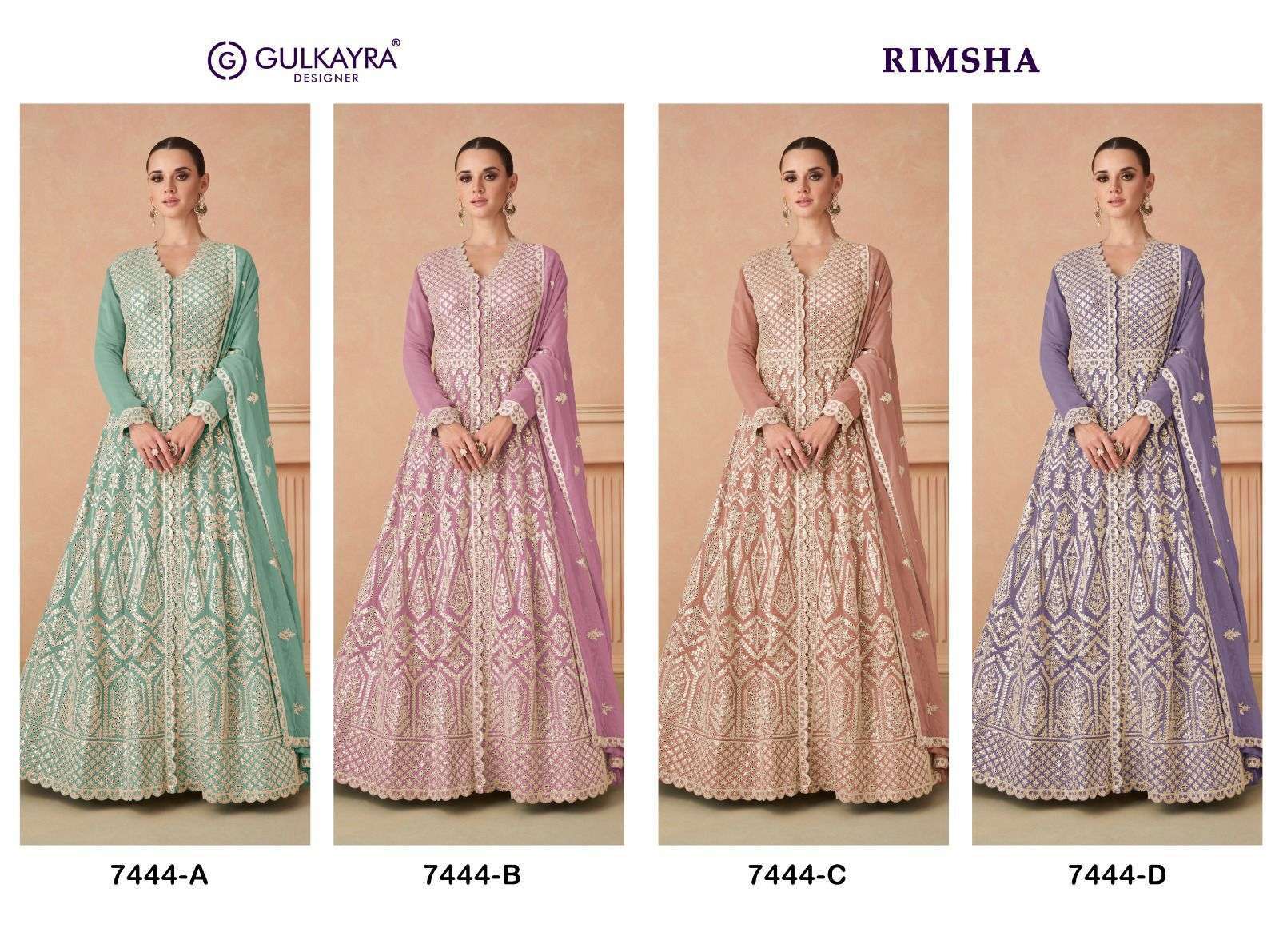 AASHIRWAD CREATION GULKAYRA DESIGNER RIMSHA GEORGETTE DESIGNER SUITS