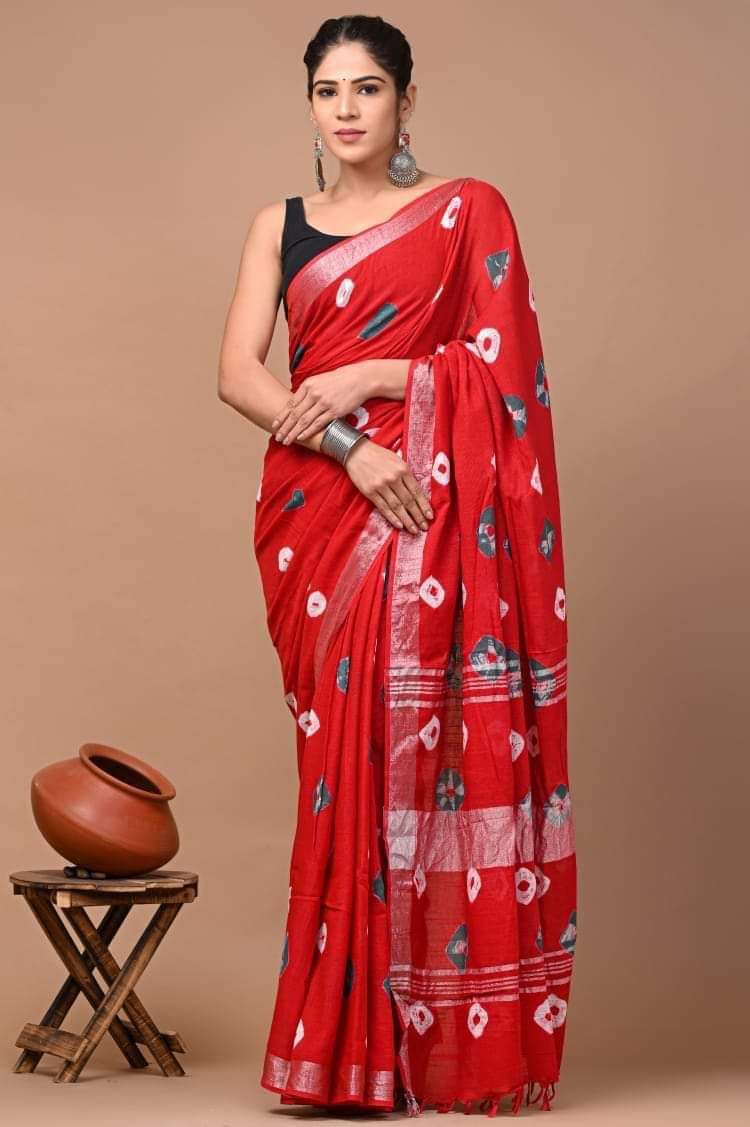 DIGITAL PRINTED SUMMER SPECIAL LINEN SAREE DEALER IN SURAT