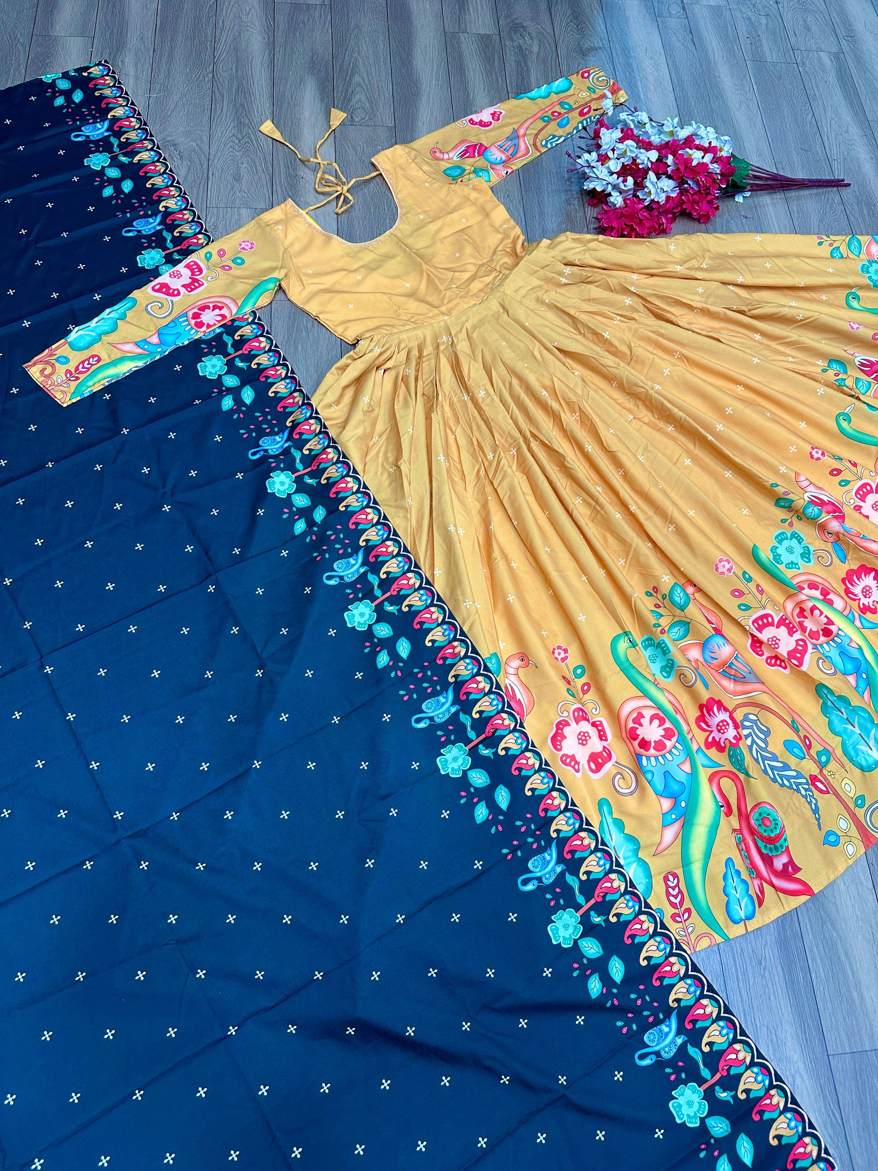 HALDI FUNCITON SPECIAL DIGITAL PRINTED CREAP FABRIC LONG GOWN COLLECTON ...