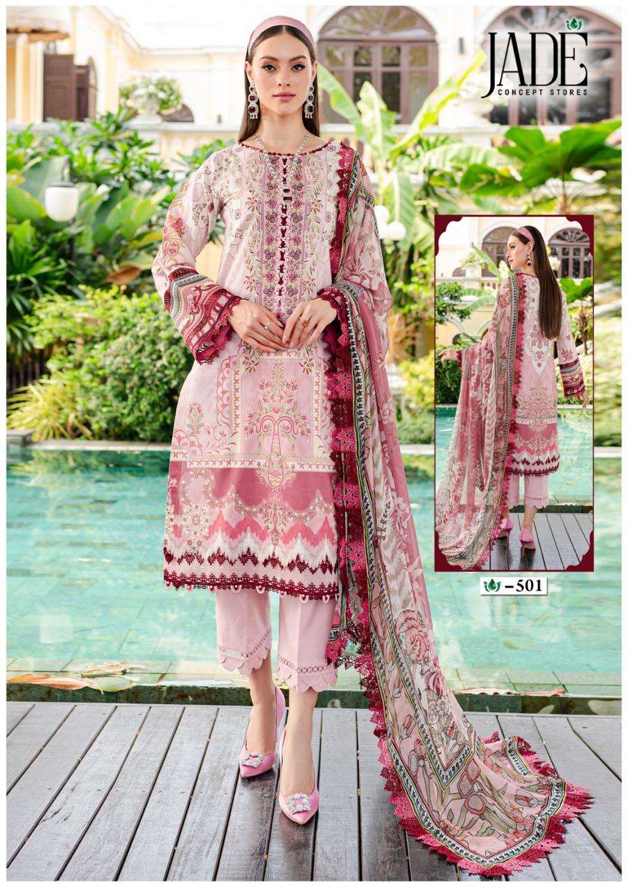 JADE CRIMSON EXCLUSIVE HEAVY LAWN COLLECTION VOL 5 COTTON PRINTED SUITS
