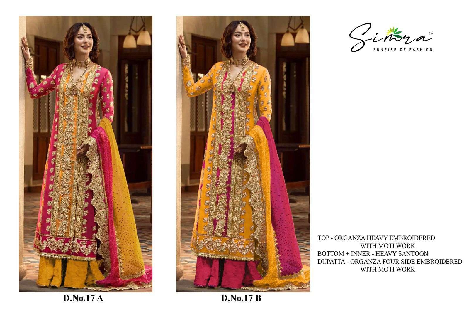 SIMRA 17 ORGANZA WITH EMBROIDERY WORK PAKISTANI SUITS