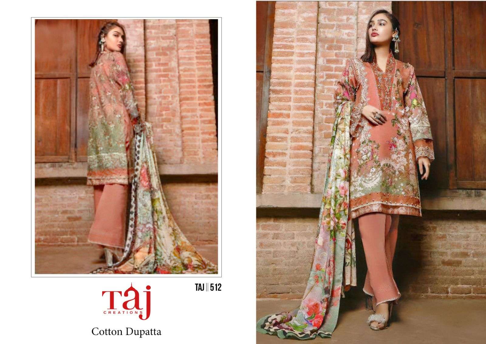 TAJ CREATION 512-514 SERIES COTTON PAKISTANI DRESS MATERIAL