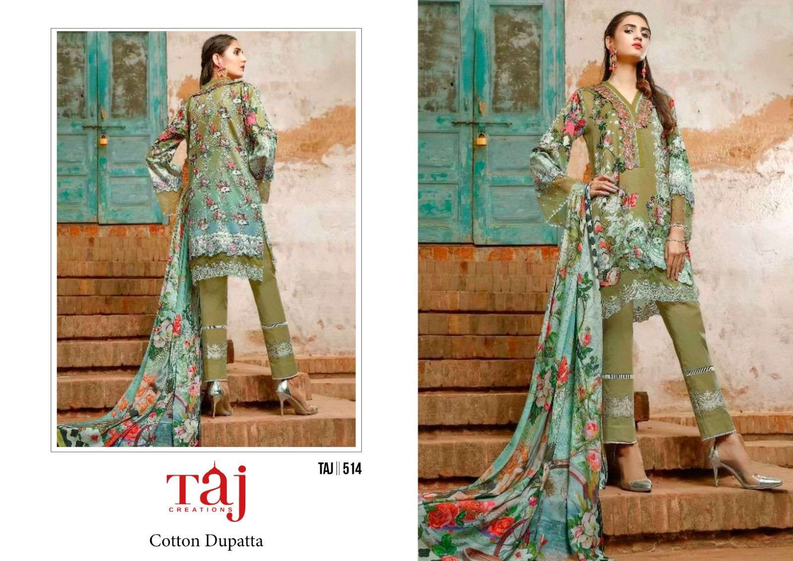 TAJ CREATION 512-514 SERIES COTTON PAKISTANI DRESS MATERIAL