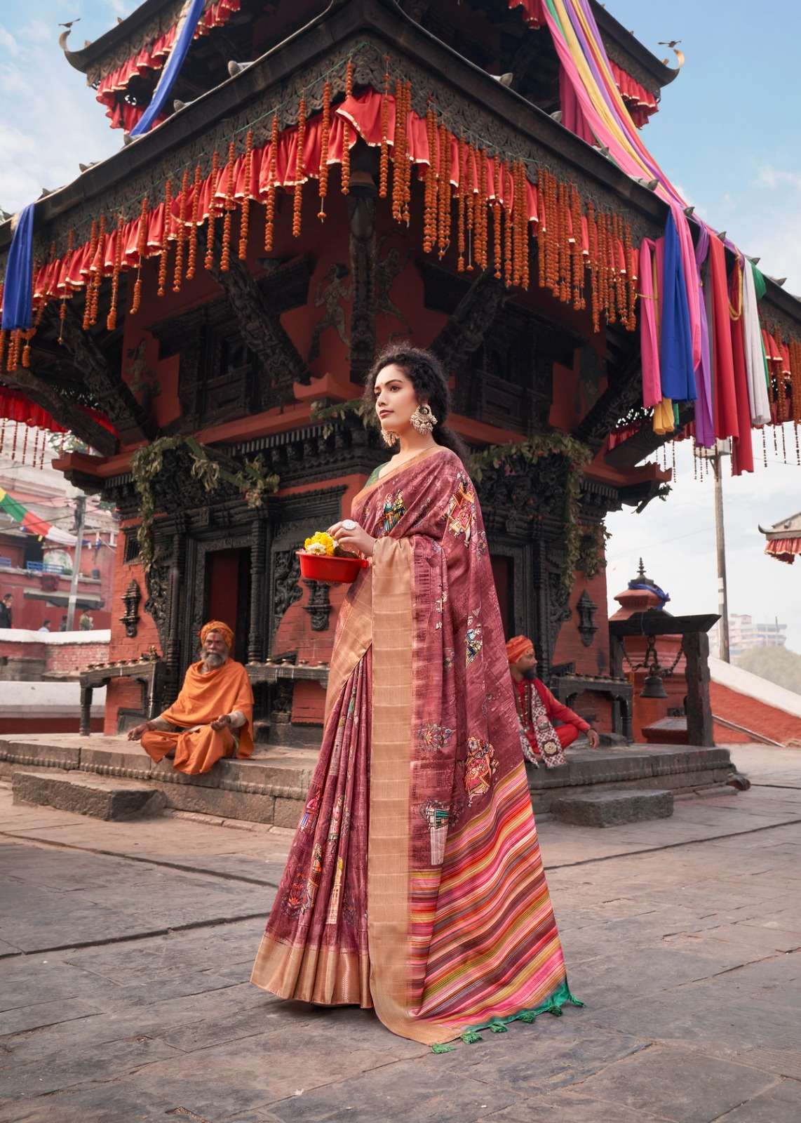 CALINGA TUSSER SILK WITH FANCY LATKAN ATTECH SAREE COLLECTION