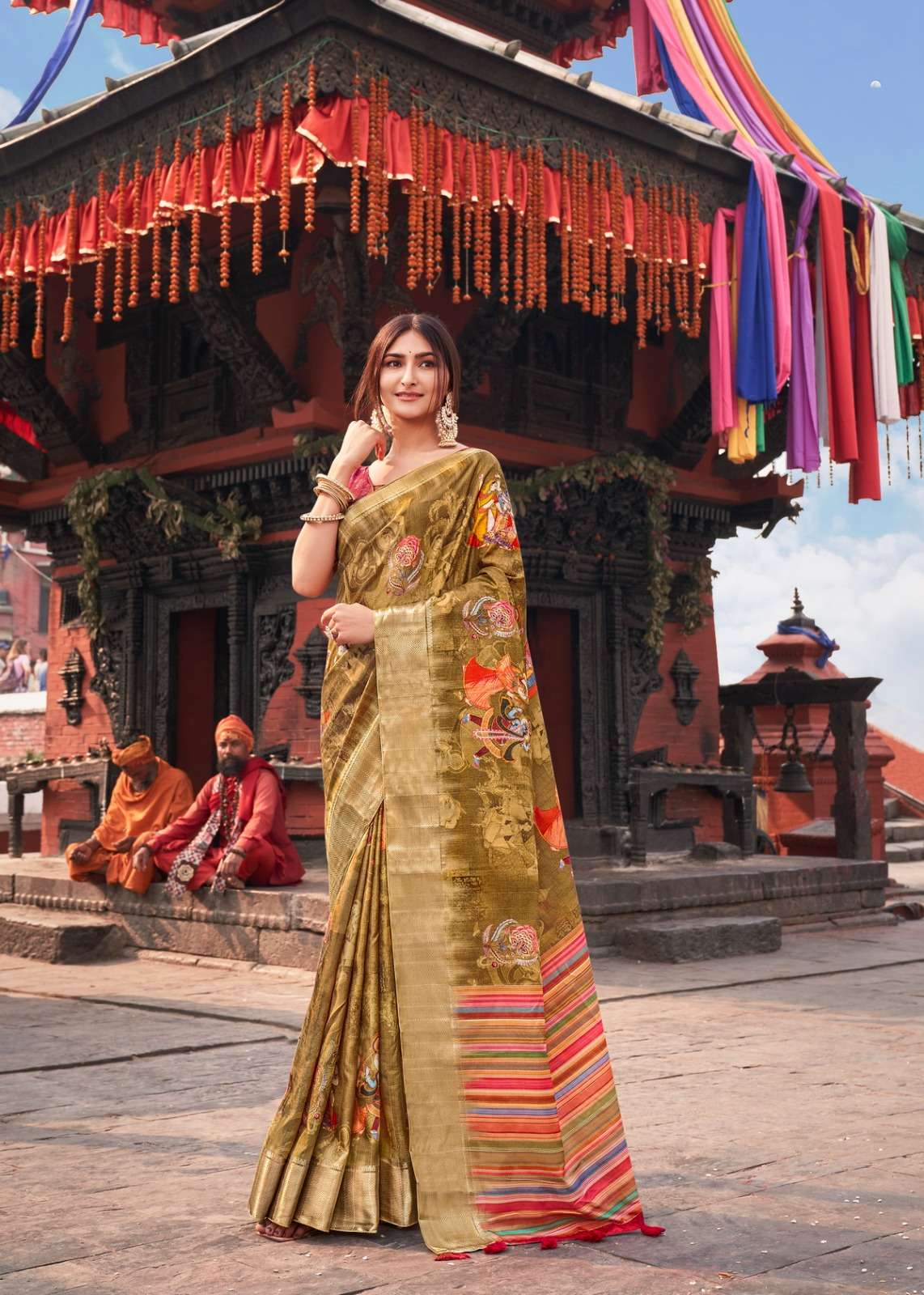 CALINGA TUSSER SILK WITH FANCY LATKAN ATTECH SAREE COLLECTION