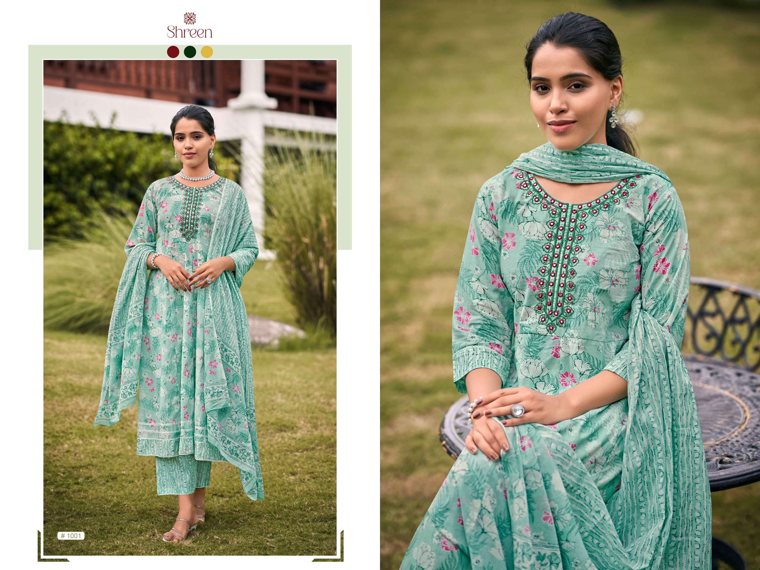HINAYA GUN GUN VOL 1 COTTON PRINTED READYMADE SUITS WHOLESALER